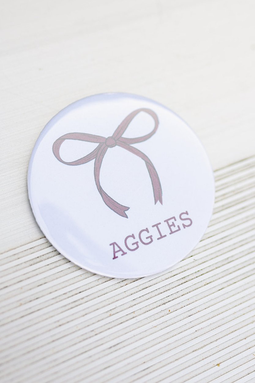 Aggie Bow Pin | WHITE – Thomas and Rye